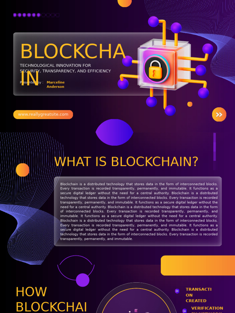 Orange Blue and Purple Gradient Blockchain Presentation | PDF ...