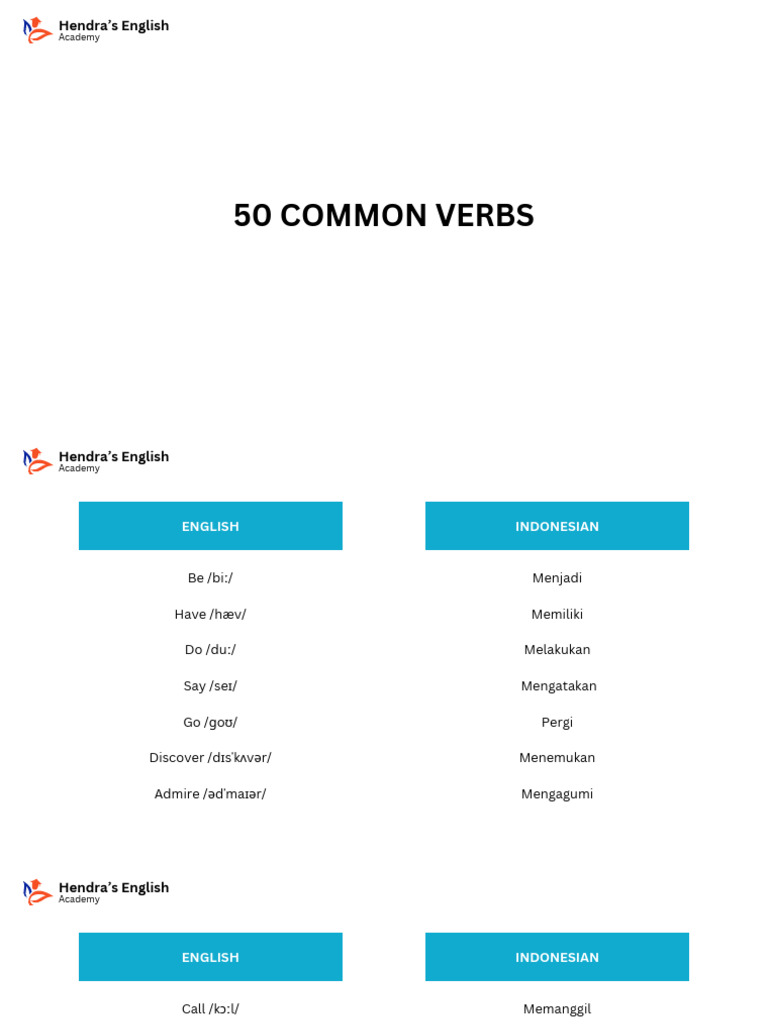 VOCABULARY (REGULAR VERBS)_3 | PDF