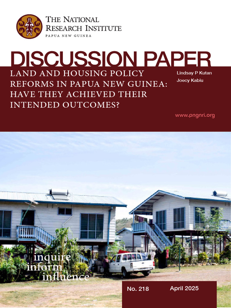 PNG Land and Housing Reform Outcomes | PDF | Institution | Papua New Guinea