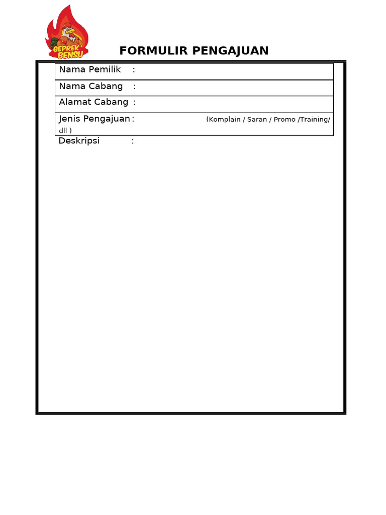 Form Pengajuan GB | PDF