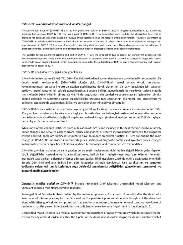 DSM-5 VS DSM-TR | PDF