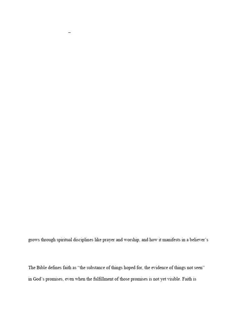 Understanding Faith For New Believers | PDF | Faith | God