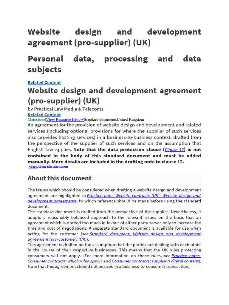 UK Website Design Agreement Template | PDF | Http Cookie | Intellectual ...