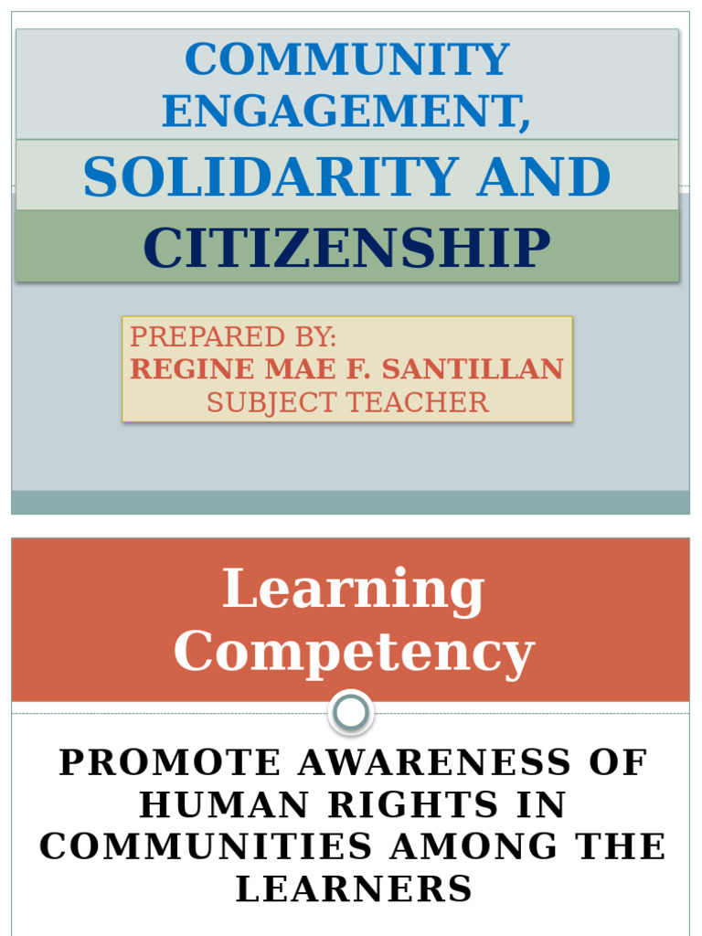 Ppt for CO2 in Community Engagment | PDF | Human Rights | Applied Ethics