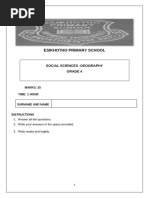 Grade 4 Geography Exam Paper 2024 | PDF