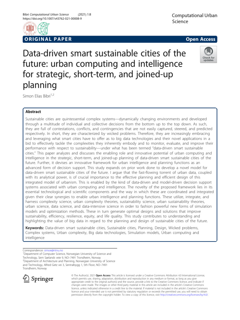 Data-Driven Smart Sustainable Cities | PDF | Data | Simulation