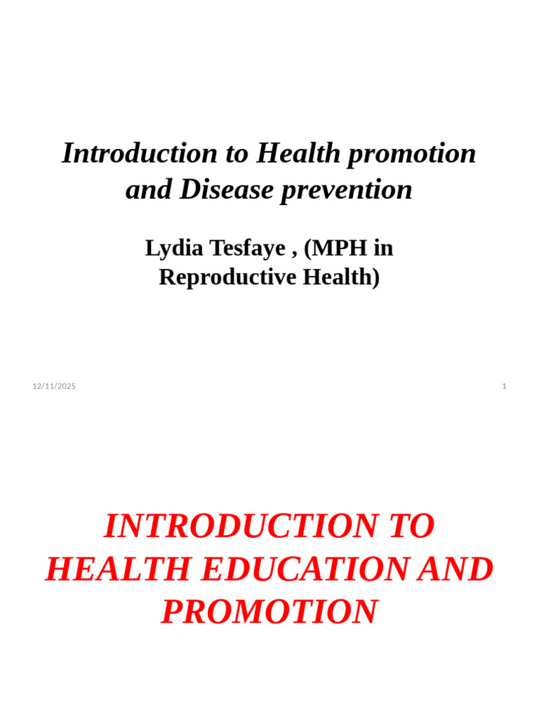 Health Promotion and Disease Prevention Guide | PDF | Health Promotion ...