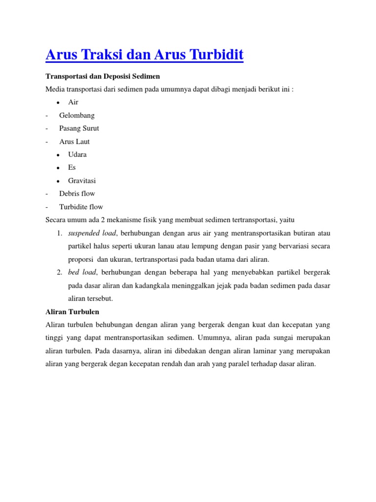 Arus Traksi dan Turbidit dalam Sedimen | PDF | Sains & Matematika