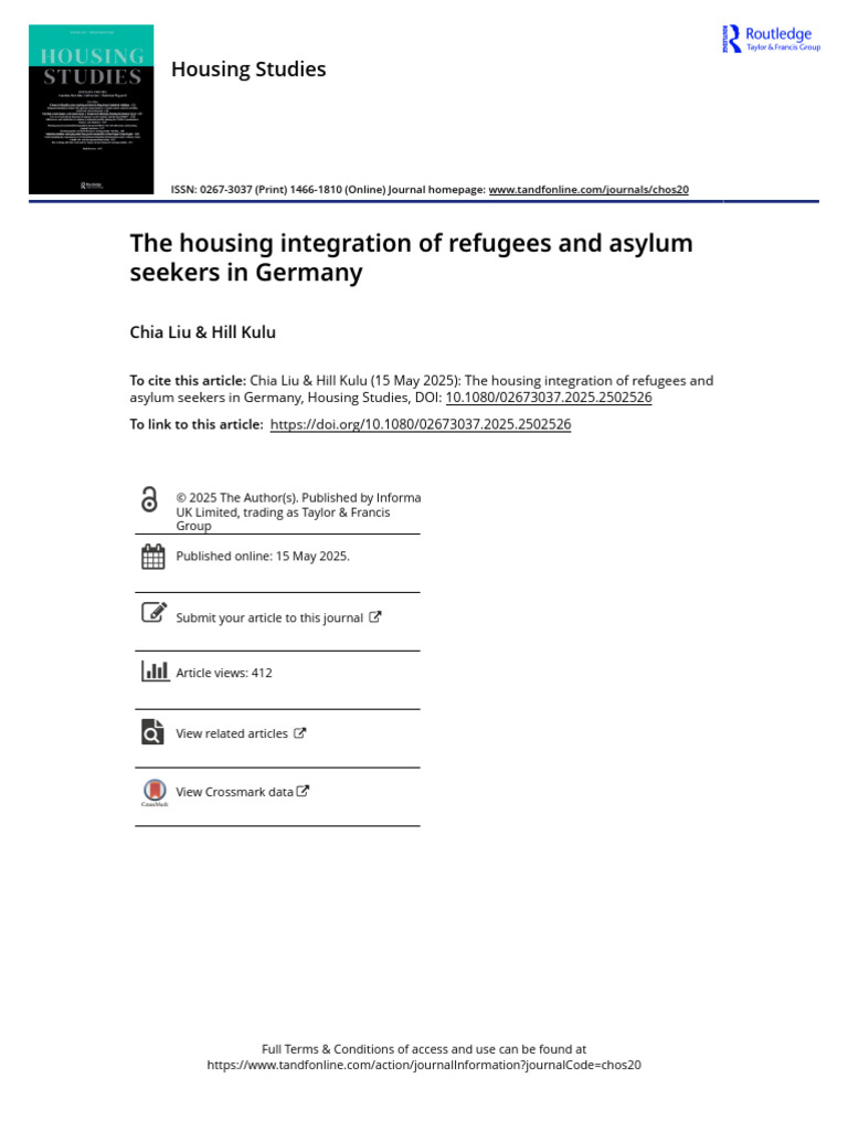 The Housing Integration of Refugees and Asylum Seekers in Germany | PDF ...