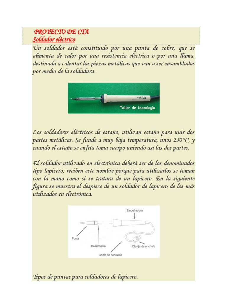 Proyecto de Cta | PDF | Estaño | Soldadura