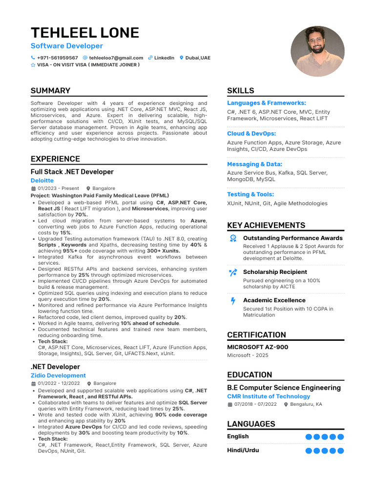 Teh Lee Ll One Resume | PDF | Microsoft Azure | Microsoft Sql Server