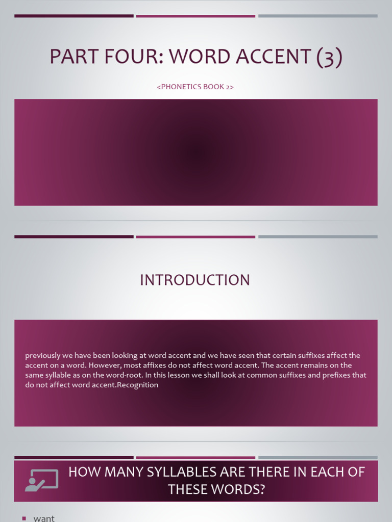 Part Four-Word Accent | PDF | Word | Stress (Linguistics)
