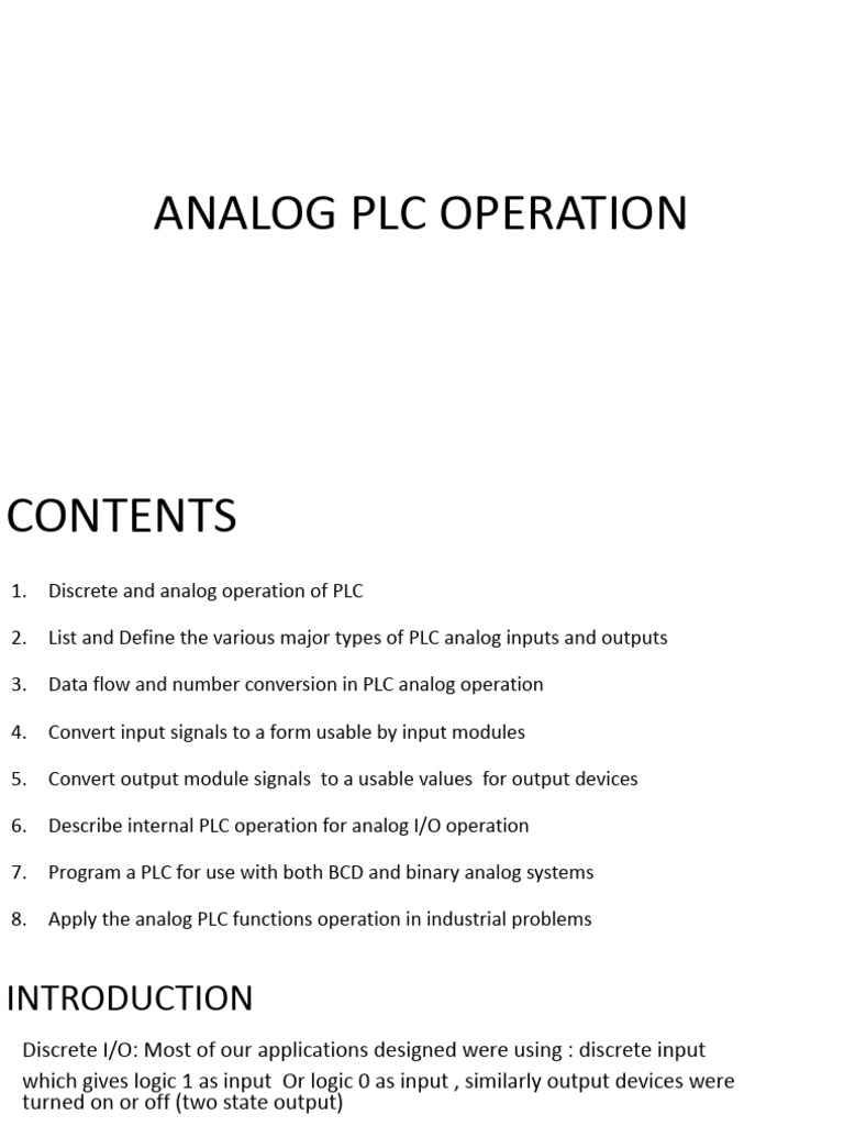 PLC ANALOG SIGNAL.pptx | PDF | Programmable Logic Controller | Sensor