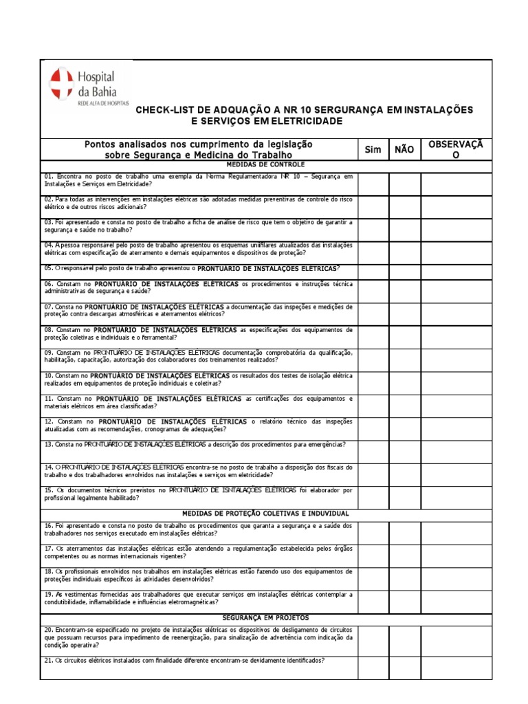 Check - List Da NR 10