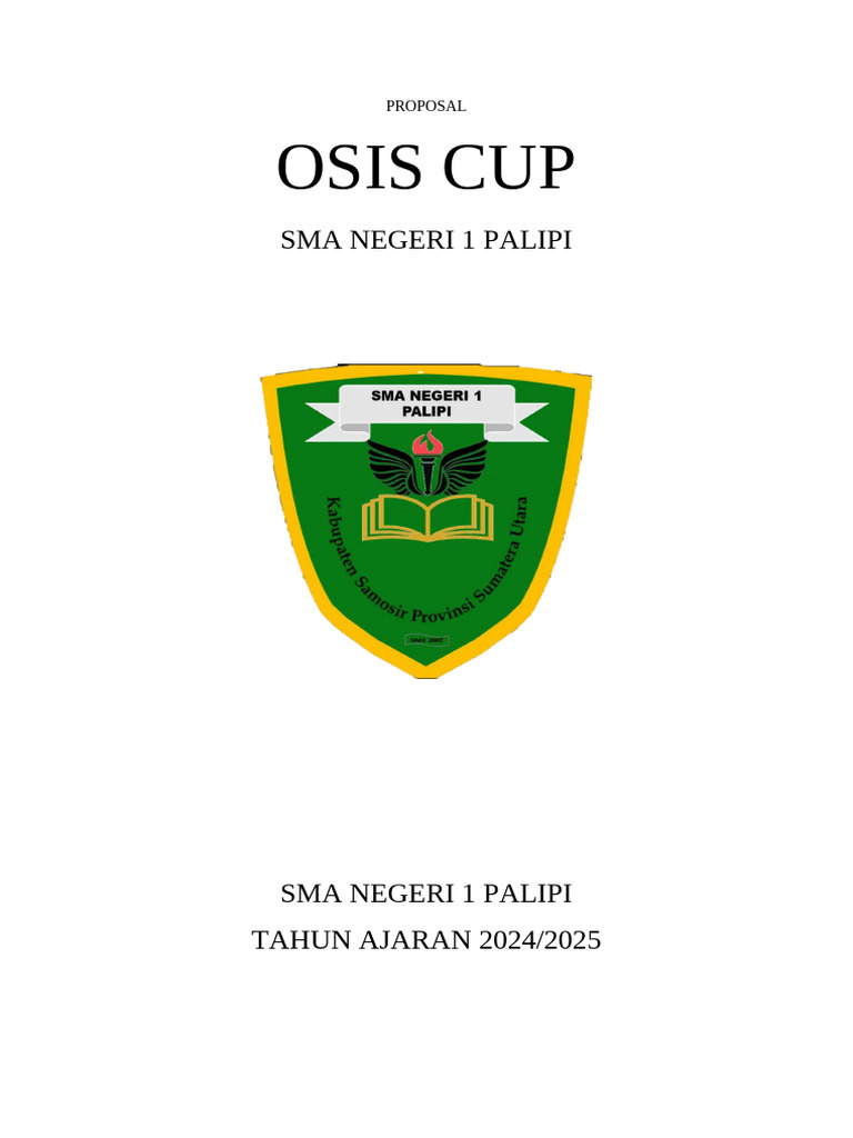 Proposal OSIS Cup SMA Negeri 1 Palipi | PDF