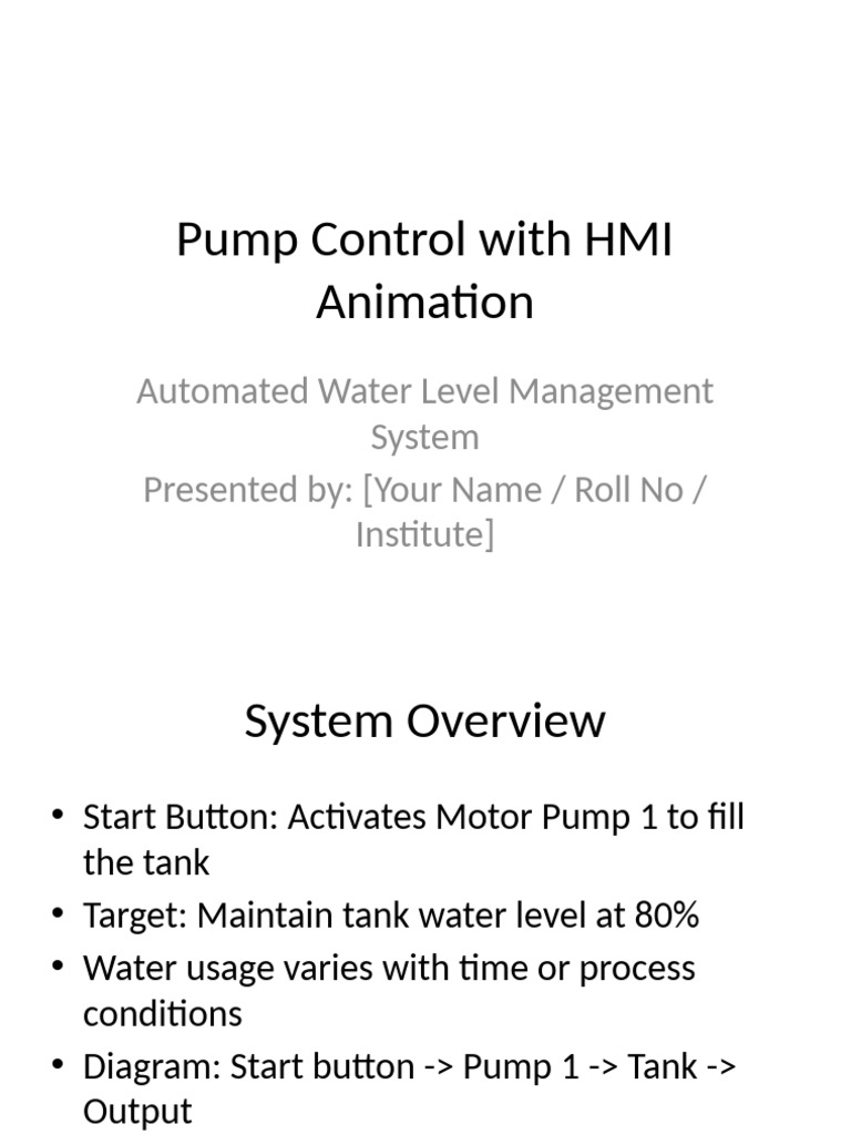 HMI-Based Water Level Control System | PDF