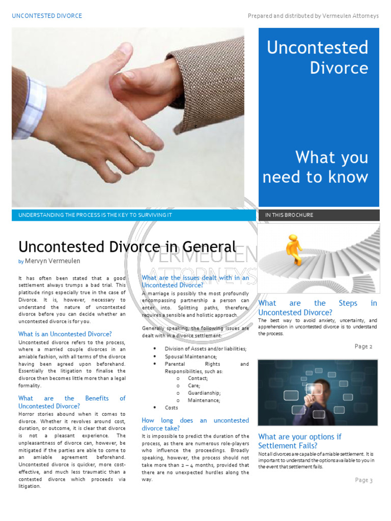Uncontested-Divorce-Brochure | PDF | Divorce | Mediation