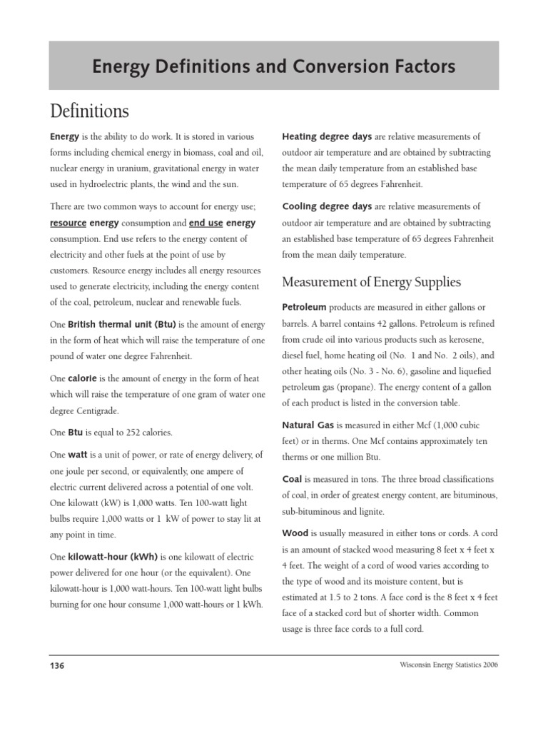 Definitions PDF Kilowatt Hour Watt