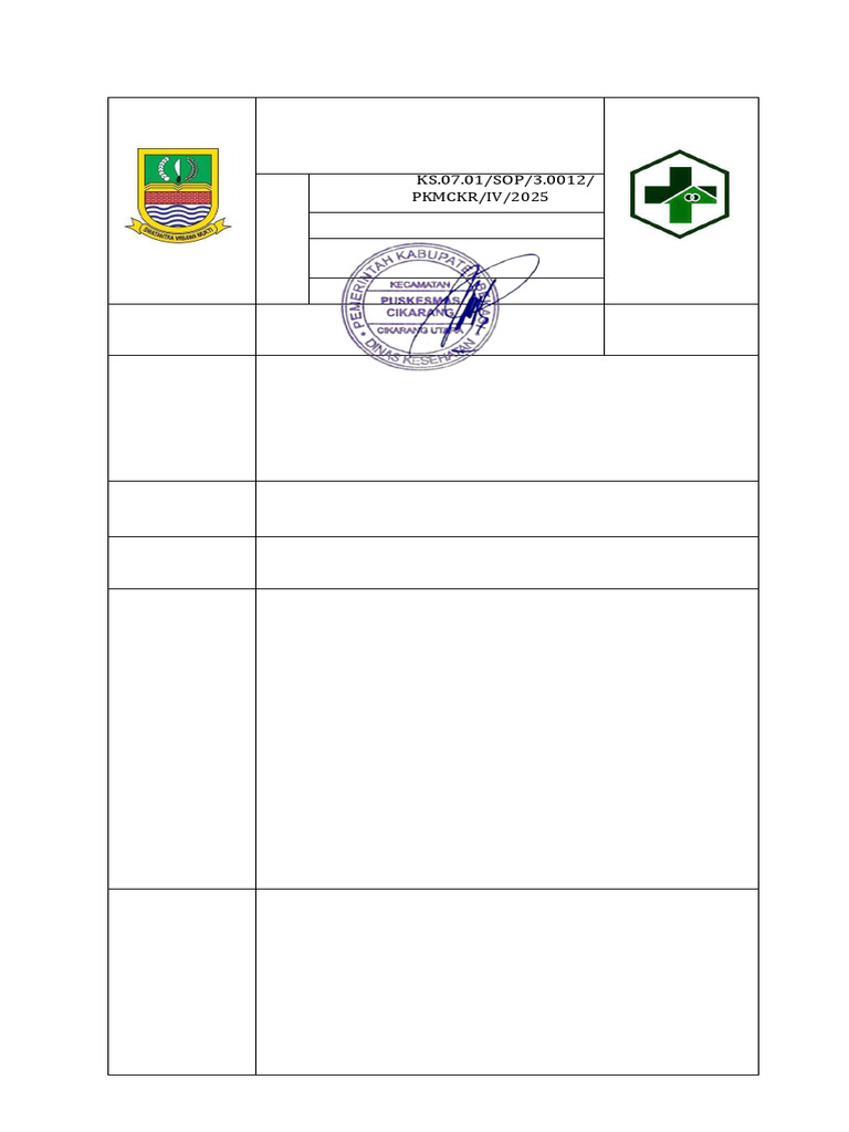 SK Perencanaan Satu Pintu Farmasi (Tpot) 2025 | PDF