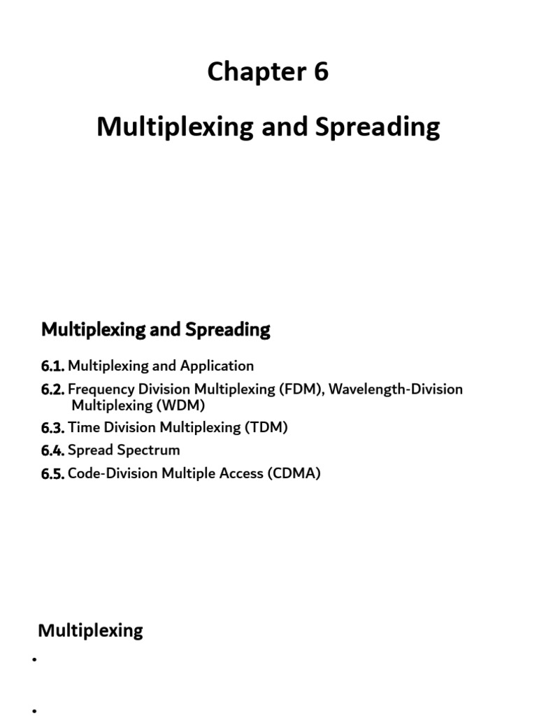 6 - Multiplexing and Spreading-NS | PDF | Multiplexing | Wavelength ...