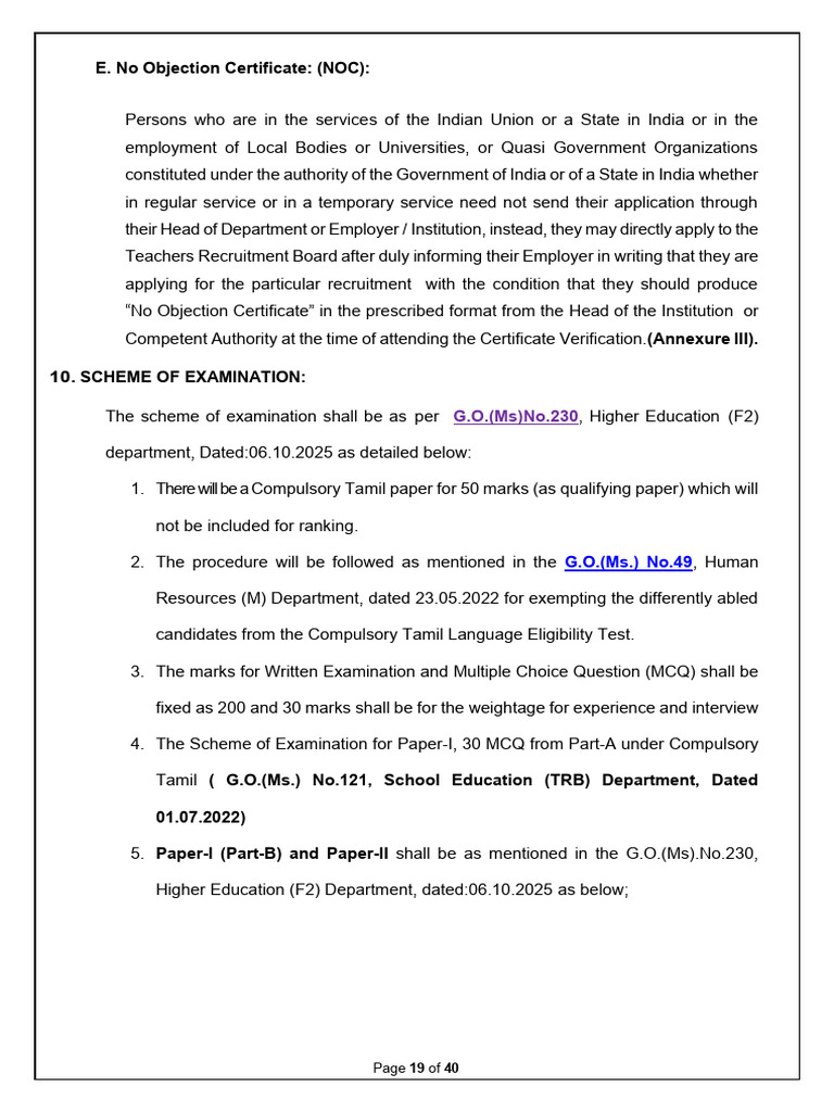 Examination Scheme per G.O. No. 230 | PDF | Multiple Choice
