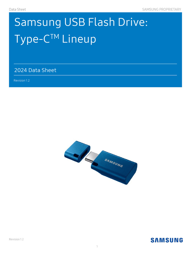 2024 Samsung Data Sheet UFD Type-C v1.2 | PDF | Usb | Microsoft Windows