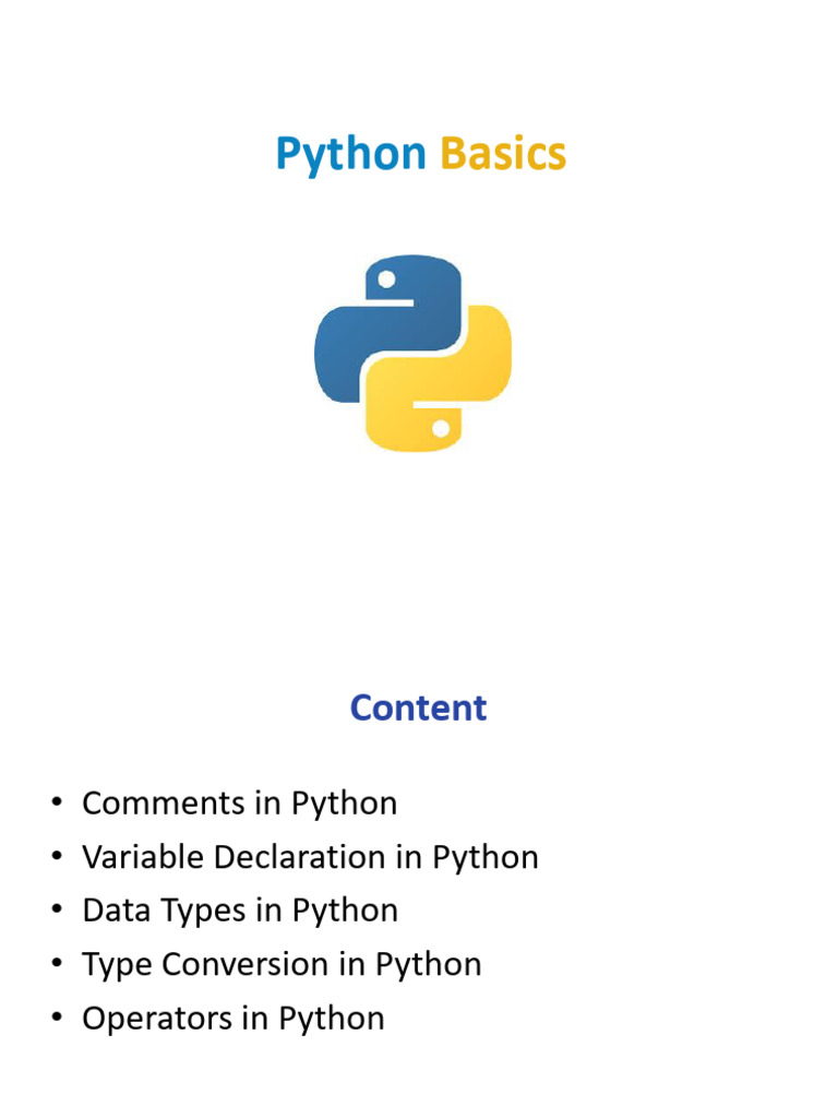 Python Basics | PDF | Data Type | Variable (Computer Science)