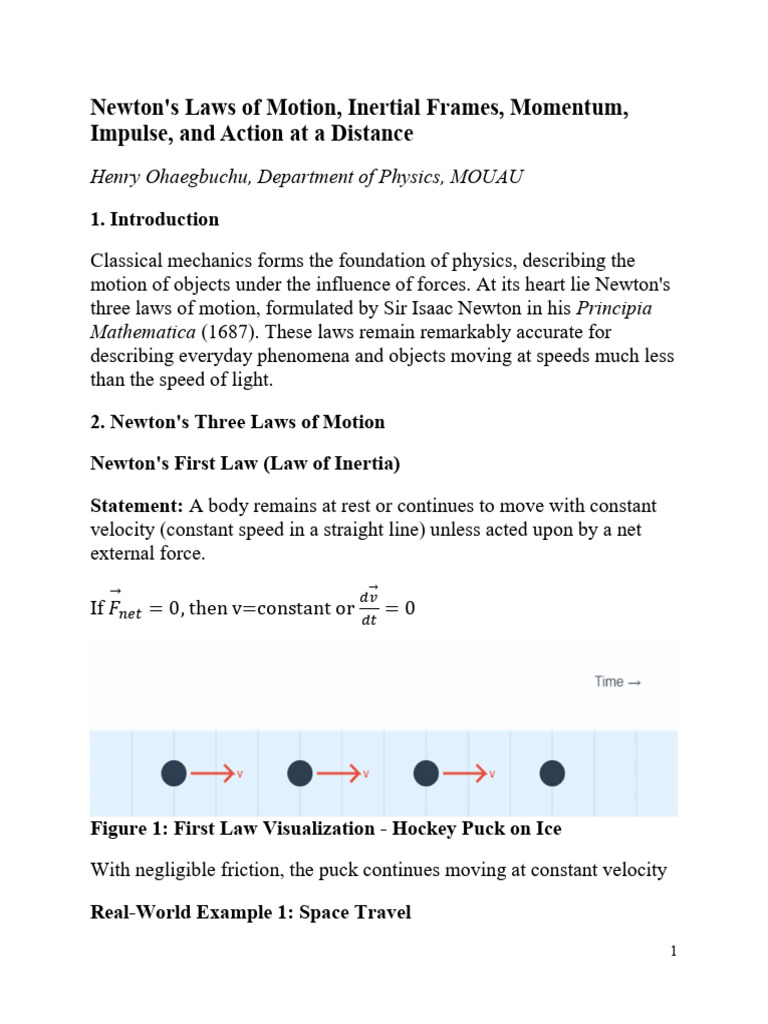 PHY111 Newtons Laws Lecture Notes | PDF | Force | Newton's Laws Of Motion