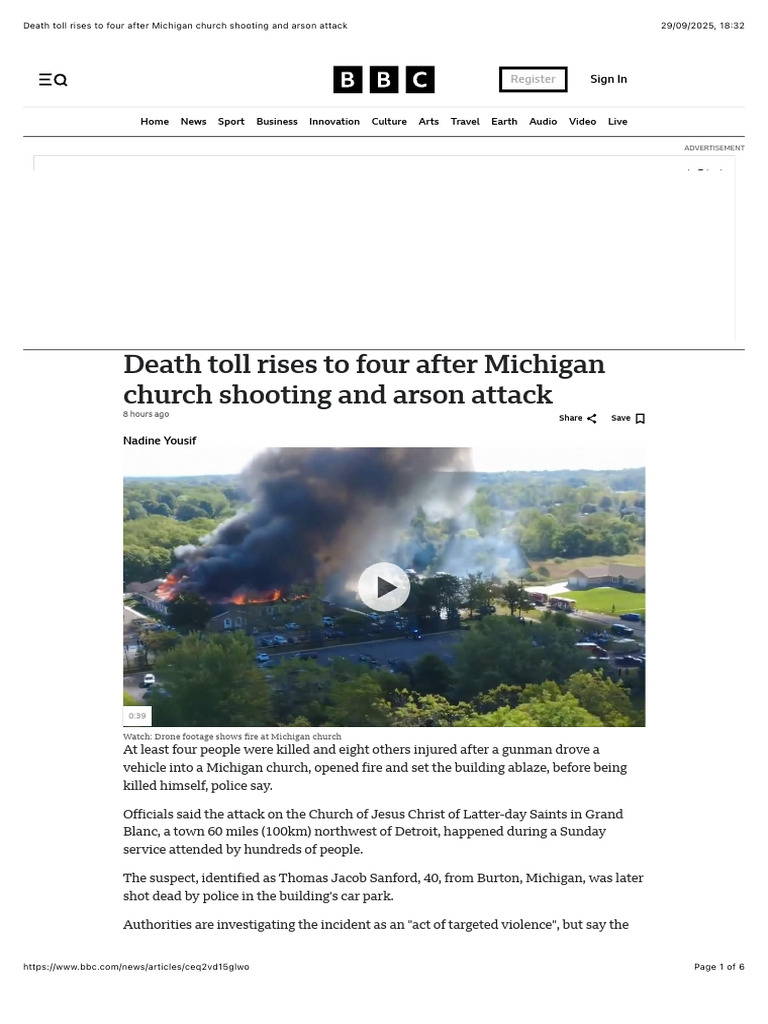 Death Toll Rises To Four After Michigan Church Shooting and Arson ...