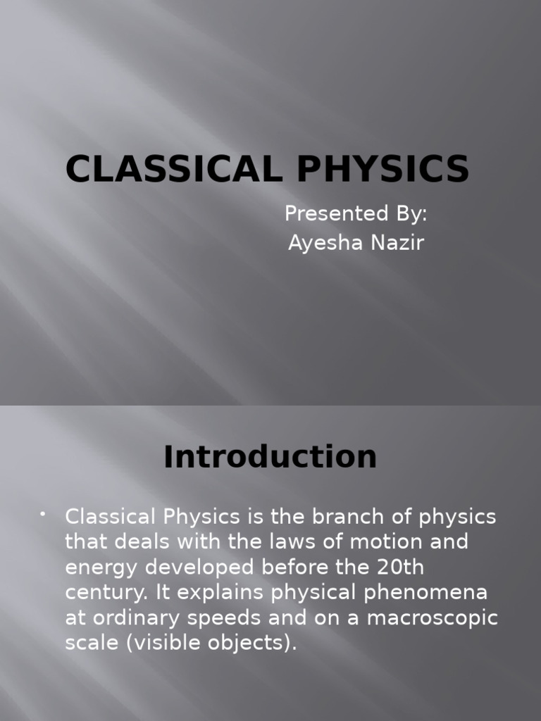 Classical Physics | PDF