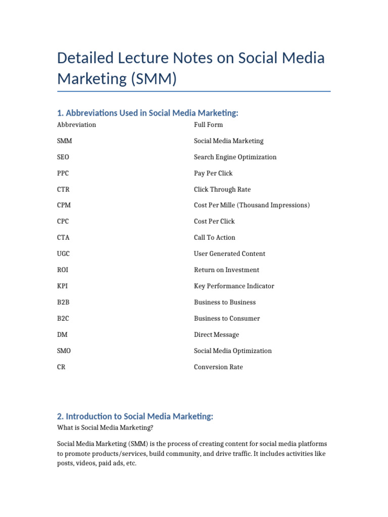 Social Media Marketing Introduction | PDF | Social Media Marketing ...