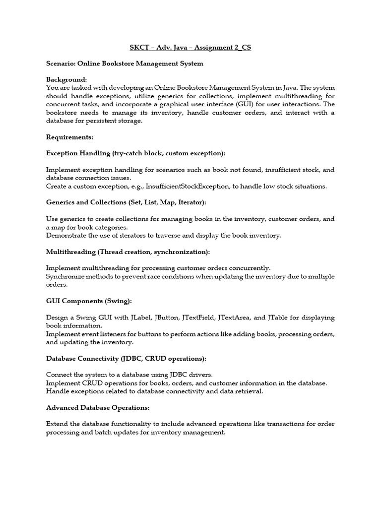 SKCT Adv. Java Assignment 2 | PDF