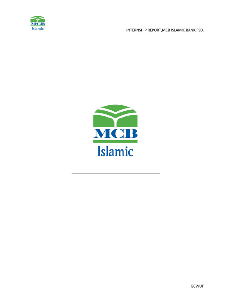 MCB Islamic Bank Internship Report FSD | PDF | Islamic Banking And ...