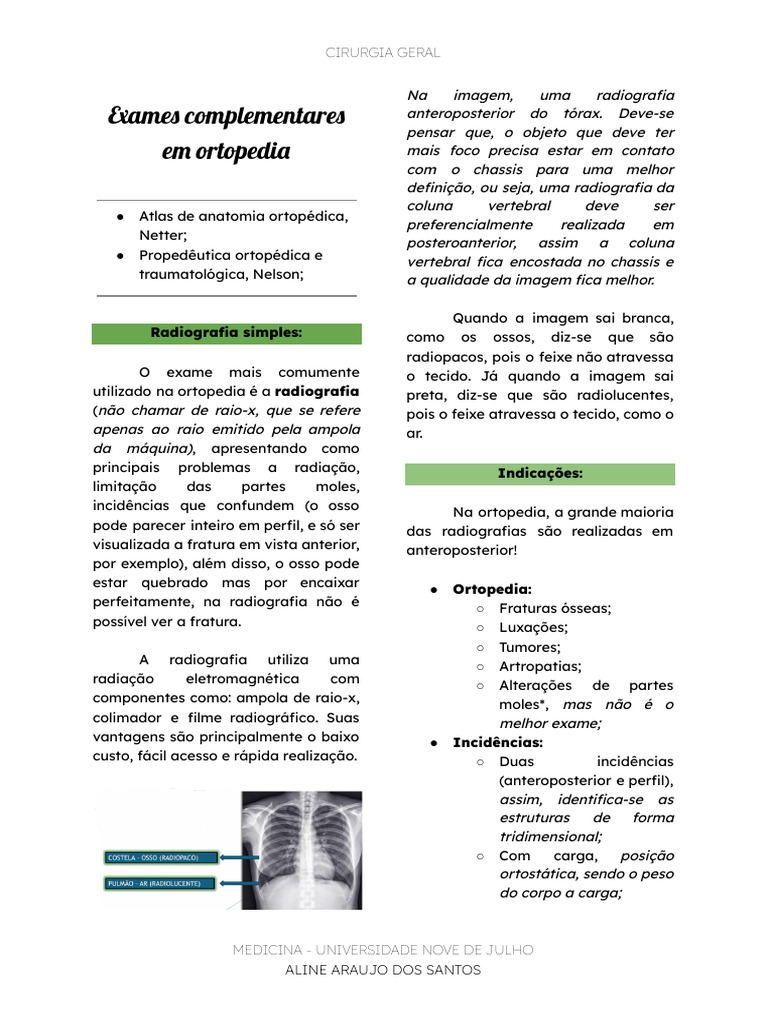 Aula 1. Exames complementares em ortopedia - cópia | PDF | Ultrassom ...