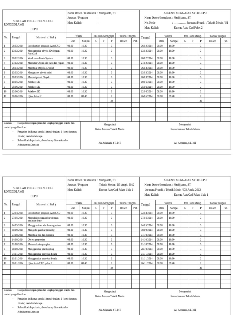 Absen Autocad | PDF
