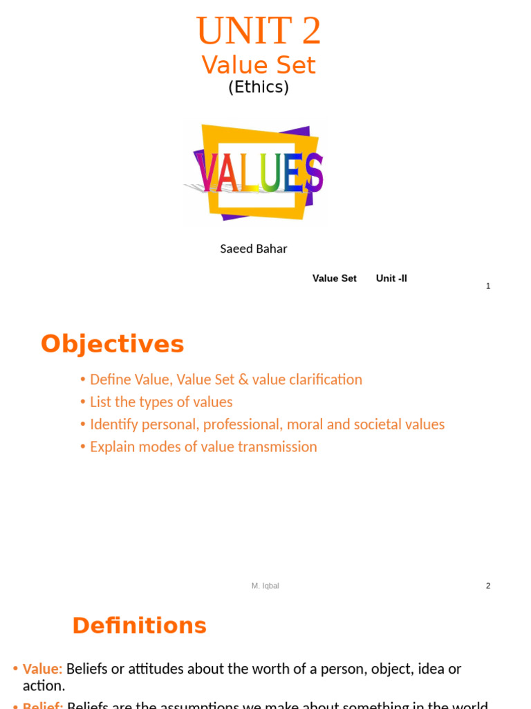 UNIT 2 | PDF | Value (Ethics) | Morality