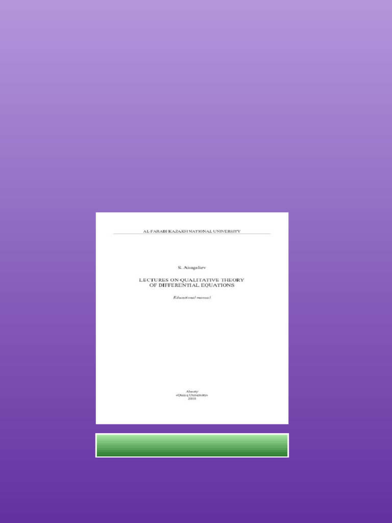 Lectures On Qualitative Theory Of Differential Equations full digital chapters | PDF