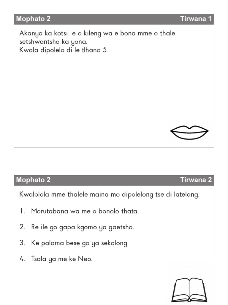 Occupational Worksheets Setswana-Gr 2 | PDF