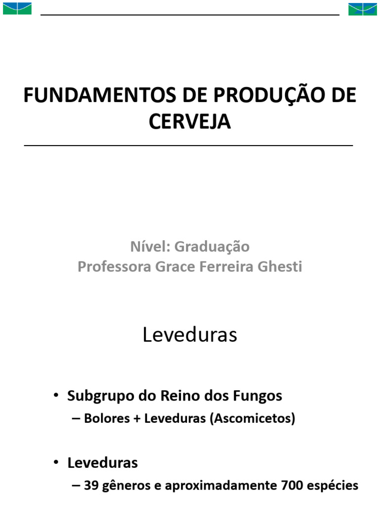 Aula 13_Fundamentos de produção de cerveja_fermentação | PDF | Fermento ...