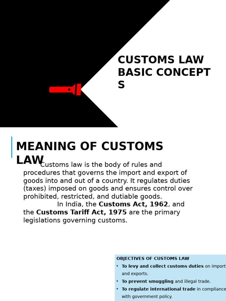 Overview of Customs Law in India | PDF | Customs | Tariff
