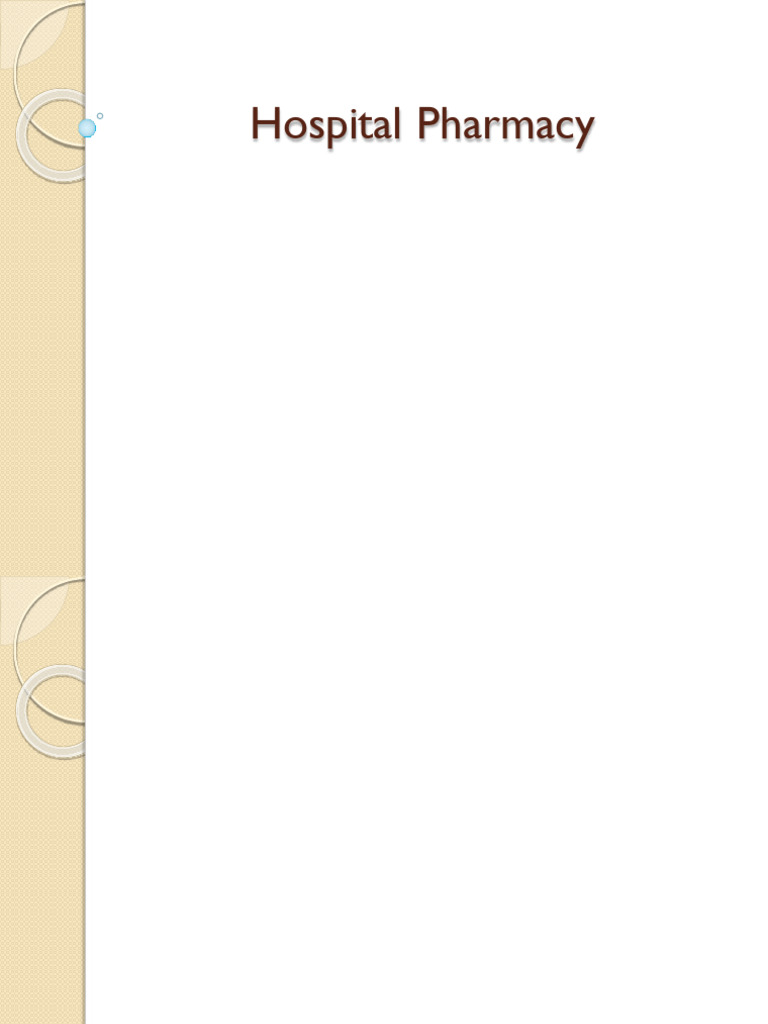 2.Hospital Pharmacy | PDF | Pharmacy | Pharmacology