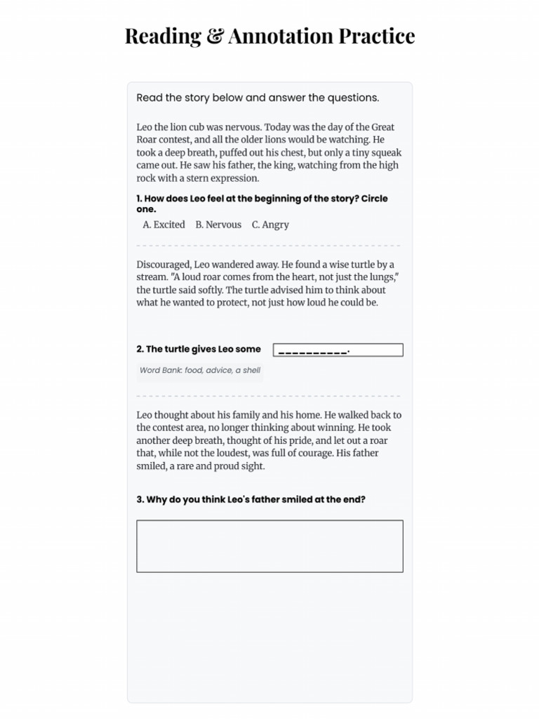 Reading Comprehension and Story Analysis | PDF
