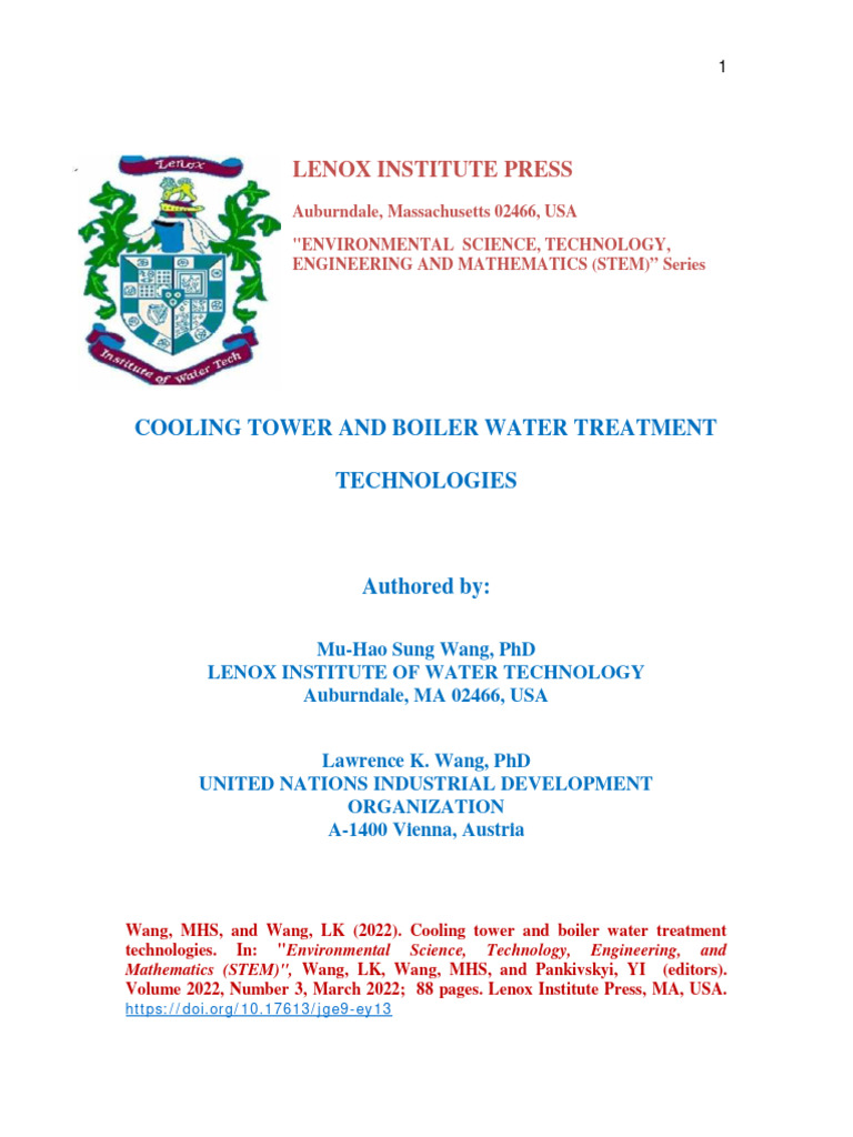 Cooling Tower and Boiler Water Treatment | PDF | Water | Boiler