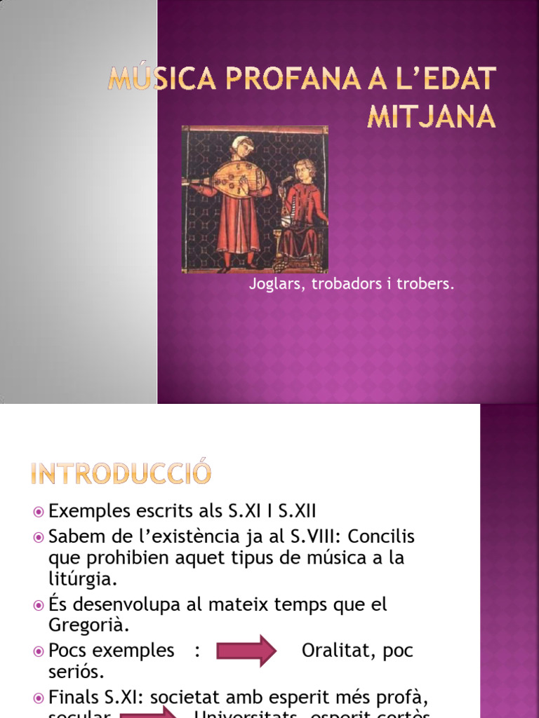 Música Profana A L'edat Mitjana | PDF