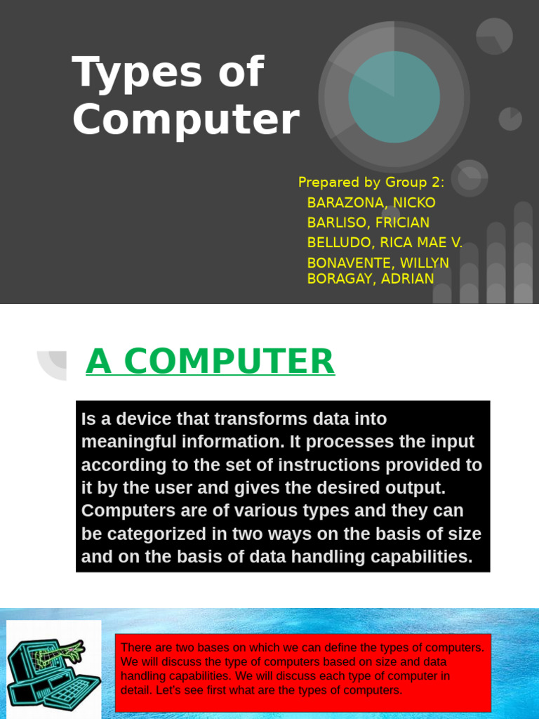 Types of COMPUTER Group 2 | PDF | Personal Computers | Central Processing Unit