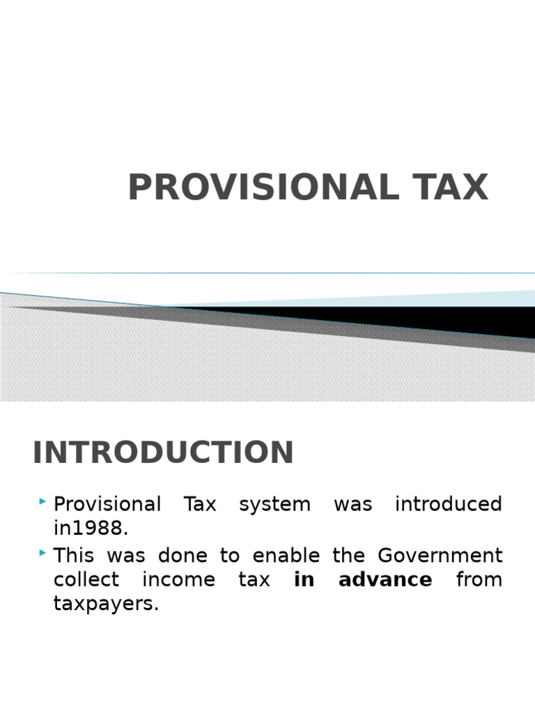 Provisional Tax | PDF | Taxes | Taxation