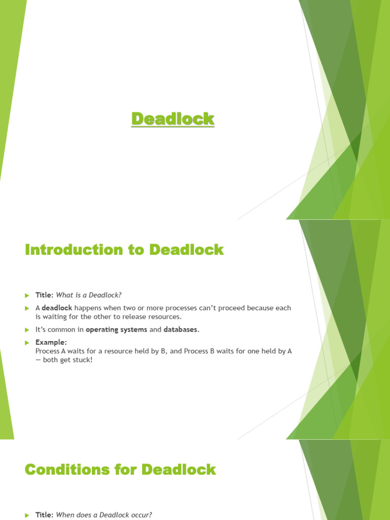 Deadlock Presentation | PDF