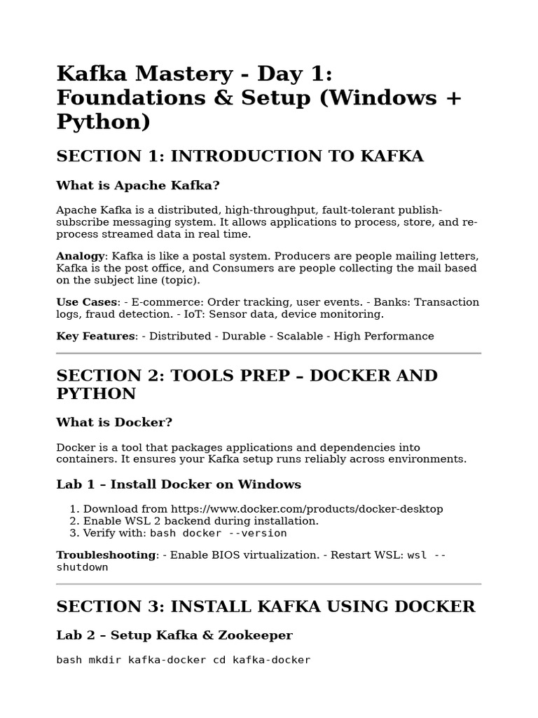 Kafka Day1 Mastery | PDF | Information Technology | Computer Engineering