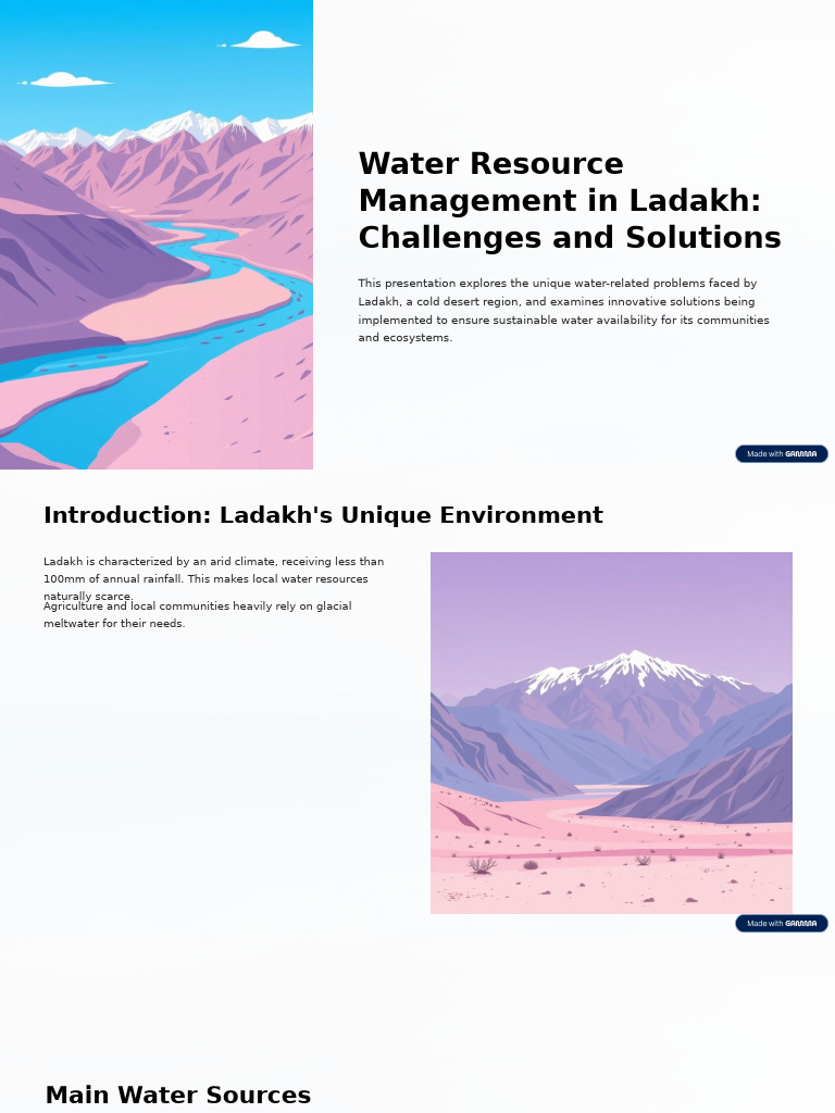 Ladakh Water Management Challenges & Solutions | PDF | Groundwater | Water