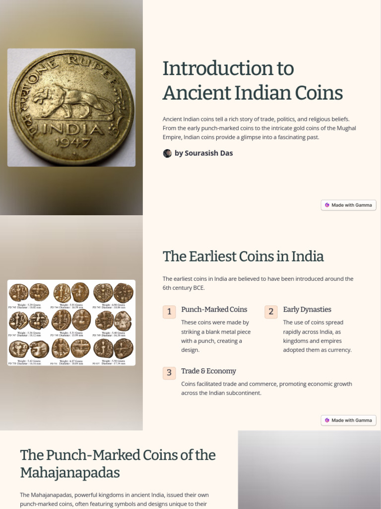 Ancient Indian Coinage History | PDF | Coins | Numismatics